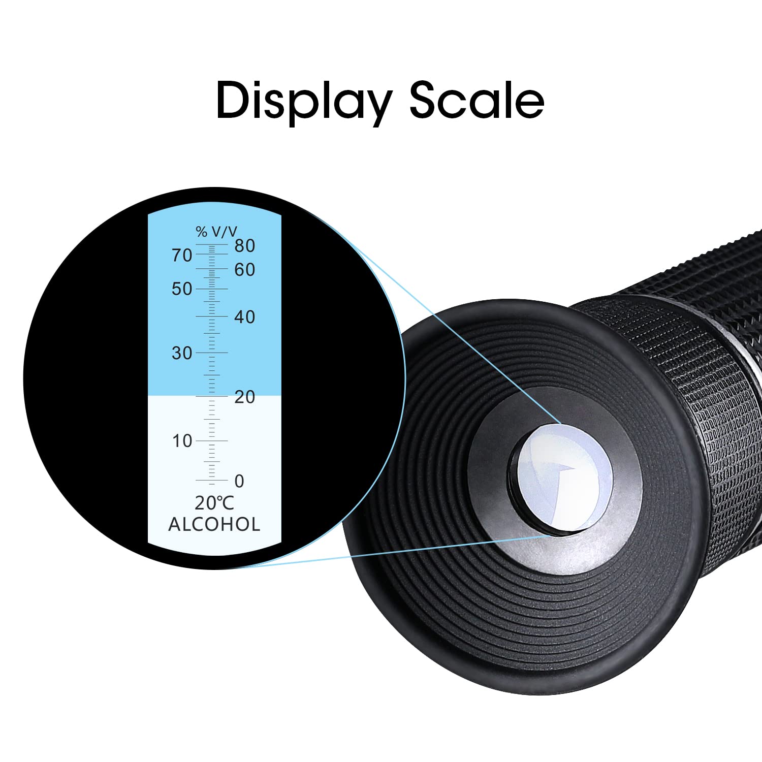 Optical Hydrometer Optical Brix Refractometer for Wine Making, Dual Scale - Brix 0-40% & Alcohol 0-25% Vol, Wine Refractometer for Measuring Sugar Content and Predicting Wine Alcohol Degree