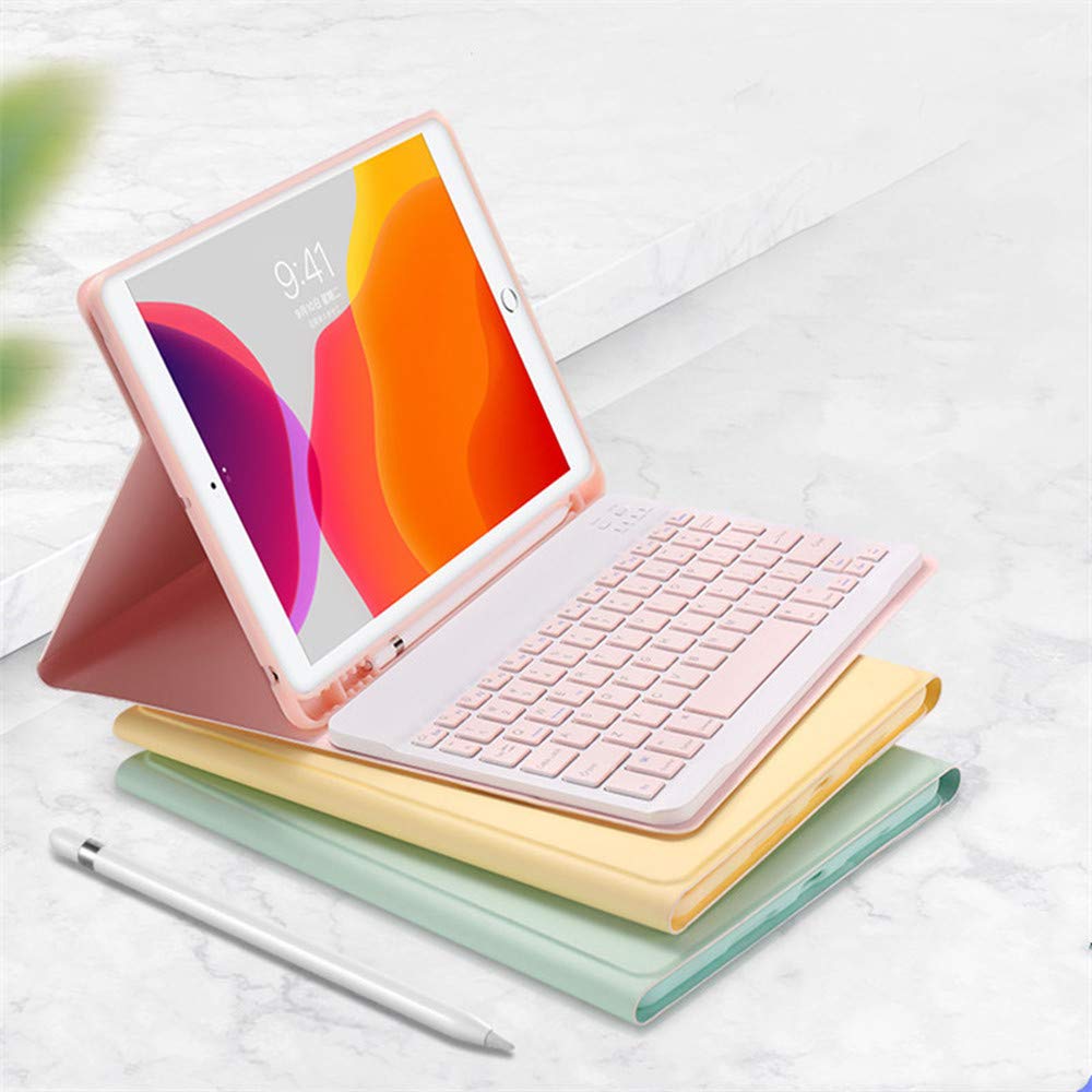 iPad 10th Generation 2022 Keyboard Case Cute Color Keyboard Detachable Bluetooth Keyboard Cover with Pencil Holder for iPad 10 10.9 inch (Dark Pink)