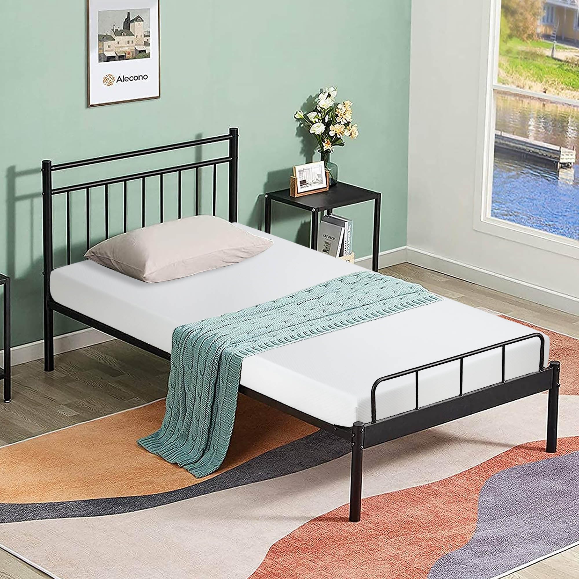 MKDLUFEI 5 Inch Breathable Cool Gel Mattress Twin Mattress,Medium Firm Twin Mattress and Box Spring Set,Twin Memory Foam Mattress,Twin Bed Mattress Gel Memory Foam Mattress in A Box