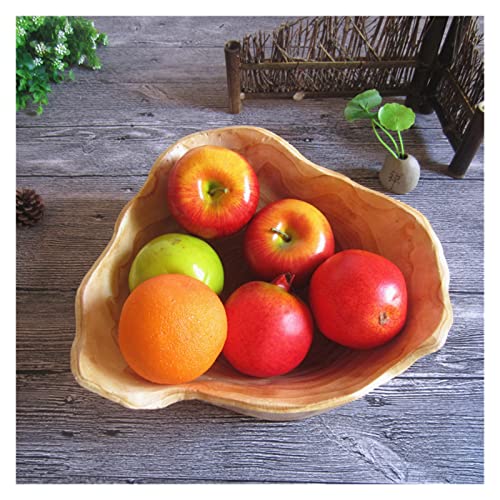 Fruit Bowl Bowl Creative Dried Fruit Plate Multi-grain Candy Dish Grid Wood Root Carving Tray Mixing Bowl Kitchen Organizer Fruit Plate (Color : A)
