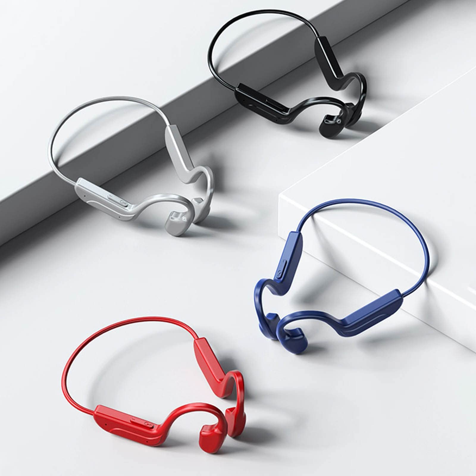 Outdoor Stereo Earbuds Bone-Conduction Earphone Wireless Bluetooth Headphones Sports Waterproof Headset Built-in Microphone