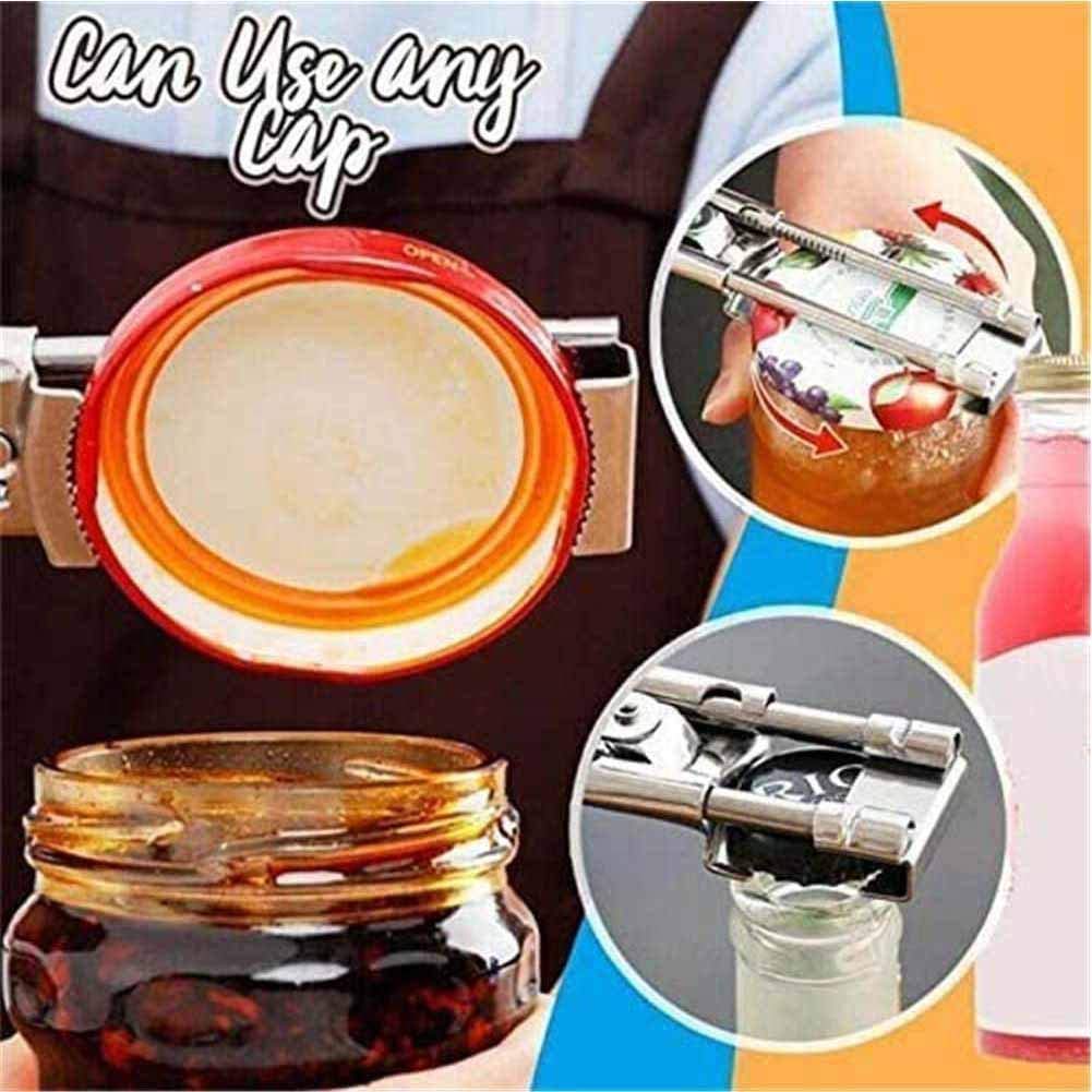 Master Jar Opener Adjustable Jar & Bottle Opener, Multifunctional Stainless Steel Manual Can Opener Jar Lid Gripper, Easy Open Adjustable Jar Opener
