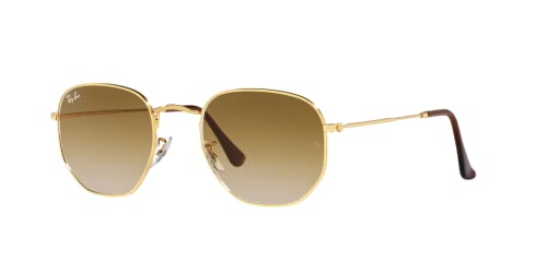 Ray-Ban RB3548 Hexagonal Sunglasses, Gold/Clear Gradient Brown, 54 mm