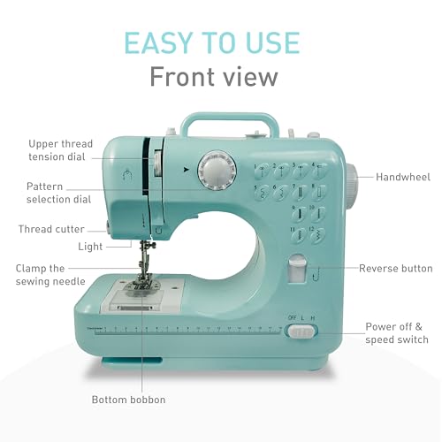 Portable Sewing Machine for Beginners with Sewing Table Mini Small Sewing Machine for Adult and Kids Ages 8-12 Easy Sewing with Foot Pedel 12 Built-in Stitches with Bobbins with 40 Pcs Sewing Kit
