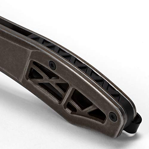 Kershaw Boilermaker Pocketknife; 3.3-inch 8Cr13MoV Stainless Steel Blade, SpeedSafeĀ® Assisted Open, Brown PVD Coating with Stonewashed Finish, Frame Lock, Every Day Carry (3475), Black
