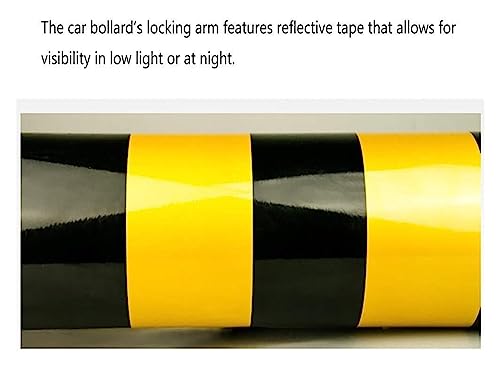 RONGQI Driveway Bollards, Bollard's Locking Arm Features Reflective Tape, Car Park Driveway Guard Saver, Easy Installation Private Car Parking Space Lock
