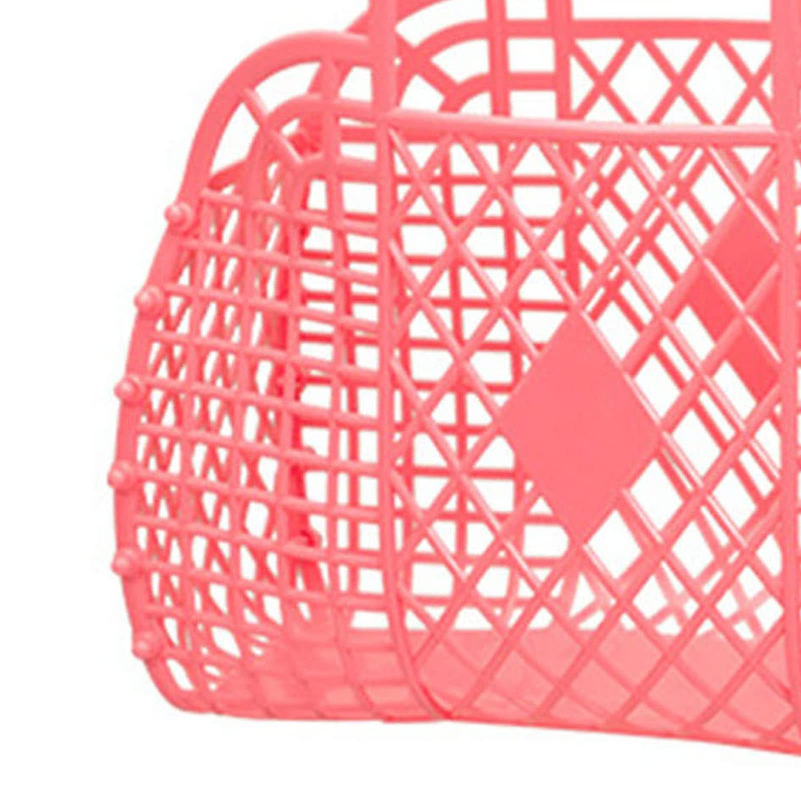 Reusable Portable Hollow Storage Basket Beach Home Bedside Plastic Storage Bag Foldable Storage Bag Organizing Solution (250x110x220mm/9.84x4.33x8.66in)