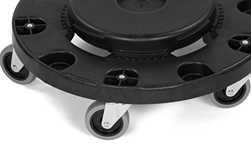 SPARTA Bronco Trash Can Dolly, For 20, 32, 44, And 55 Gallon Containers with TwistToLock for Restaurants & Kitchen, 17.88 X 17.88 Inches, Black (Pack of 2)