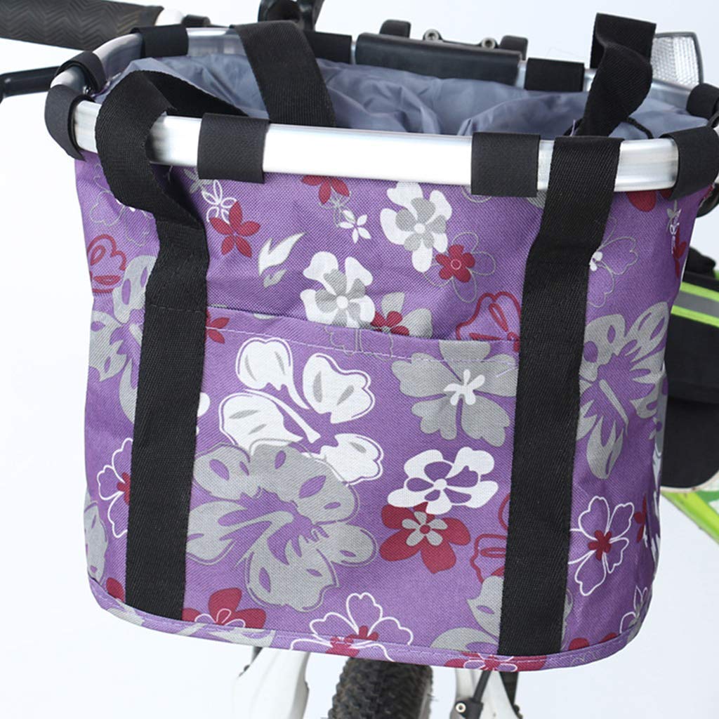 GLE2016 CZXJKKL Bike Basket, Foldable Small Pet Cat Dog Carrier Front Removable Bicycle Handlebar Basket Quick Release Easy Install Detachable Cycling Bag Mountain Picnic Shopping