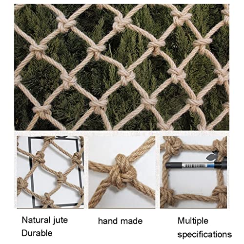 OUYOXI Safety Netting Climbing Net Protective Net,Hemp Rope Net,Balcony Safety Net,Stair Anti-Fall Net,Ceiling Decoration Net,Climbing Net,Hanging Net Dia 4mm(Size:1x1m/3.28x3.28ft)