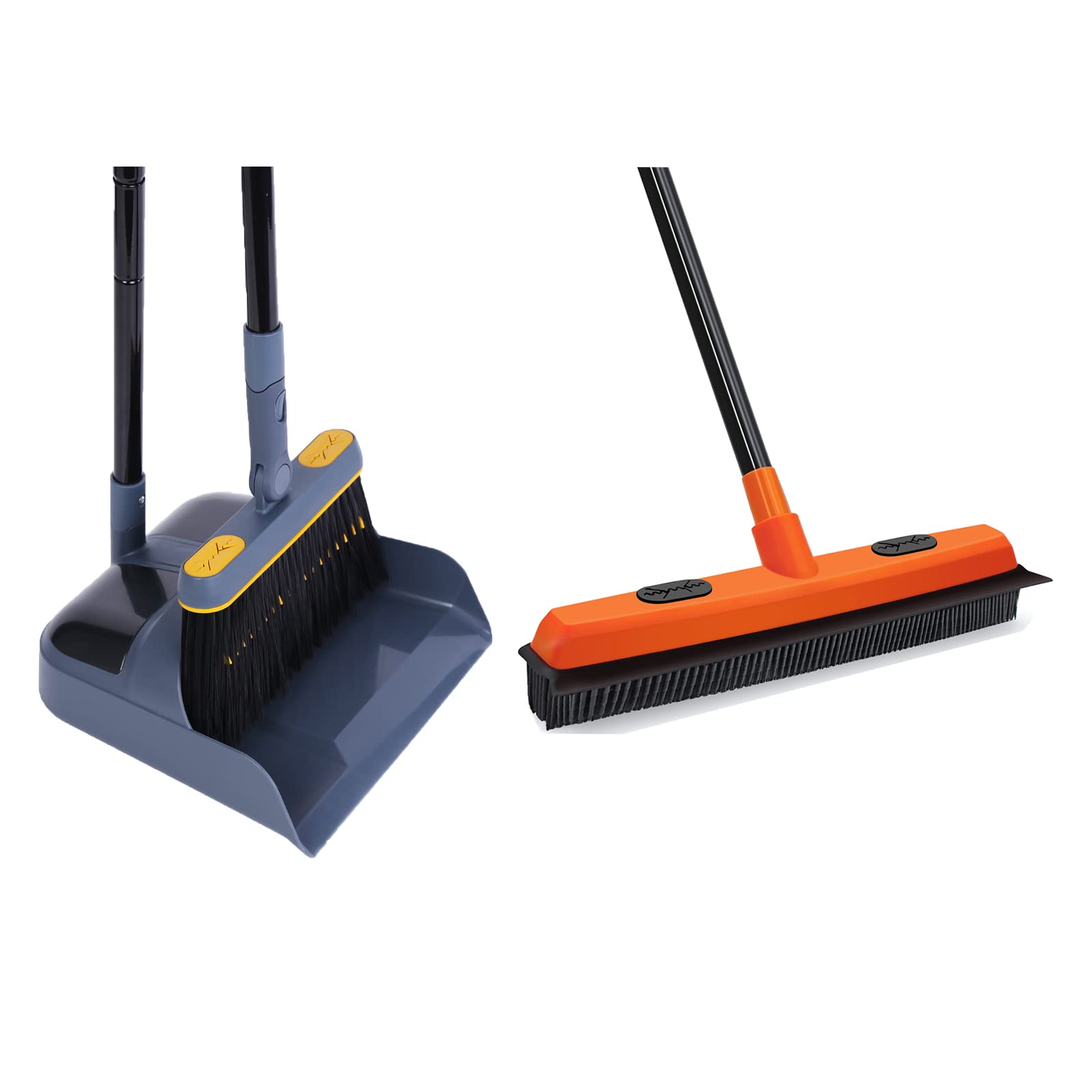 JEHONN Broom and Dustpan Set and JEHONN Rubber Broom