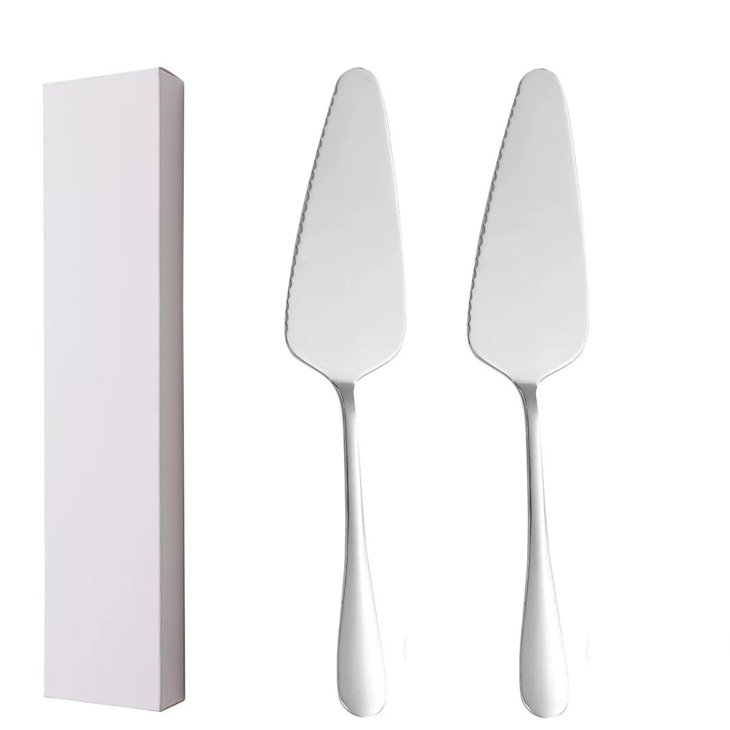 Pie Cake Server, 9 inch Stainless Steel Pie Server Cake Pizza Cutter Tart Dessert Slicer, 2Pcs Cake Cutter Set forParty Wedding Birthday Anniversary, Dishwasher Safe (Silver)