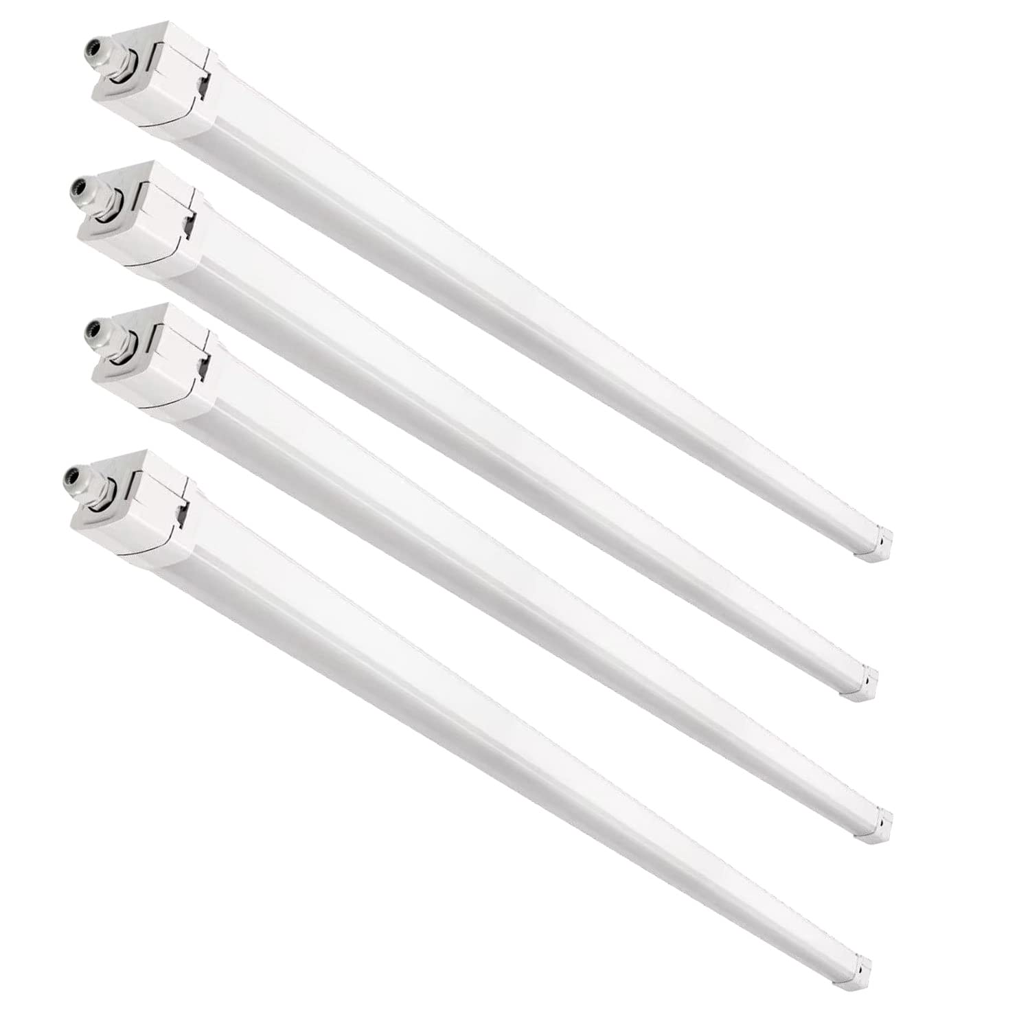 LEDONE 8FT LED Vapor Tight Light, 60/80/100W Tunable Vapor Light Fixture, Selectable 3500K/4000K/5000K, 0-10 Dimmable, IP65 Waterproof Light for Packing Car Wash, UL DLC NSF Listed, 4 Pack