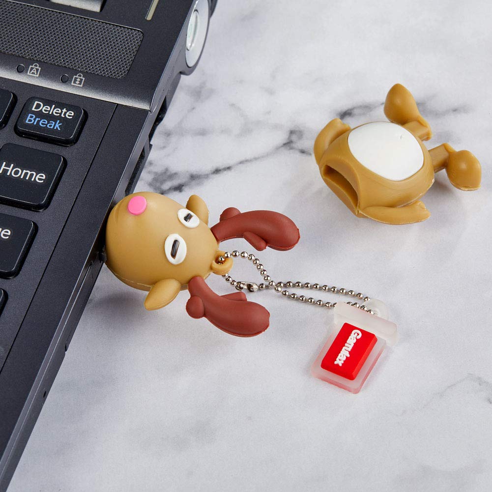 GARRULAX USB Flash Drive, 8GB/16GB/32GB USB 2.0 Memory Stick Data Storage Pendrive Creative Stocking Filler (32GB, Christmas Deer)