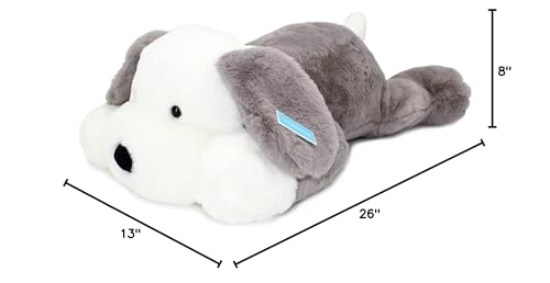 Vintoys Dog Hugging Pillow Big Soft Plush Puppy Stuffed Animal for Kids and Adults Gray 26"