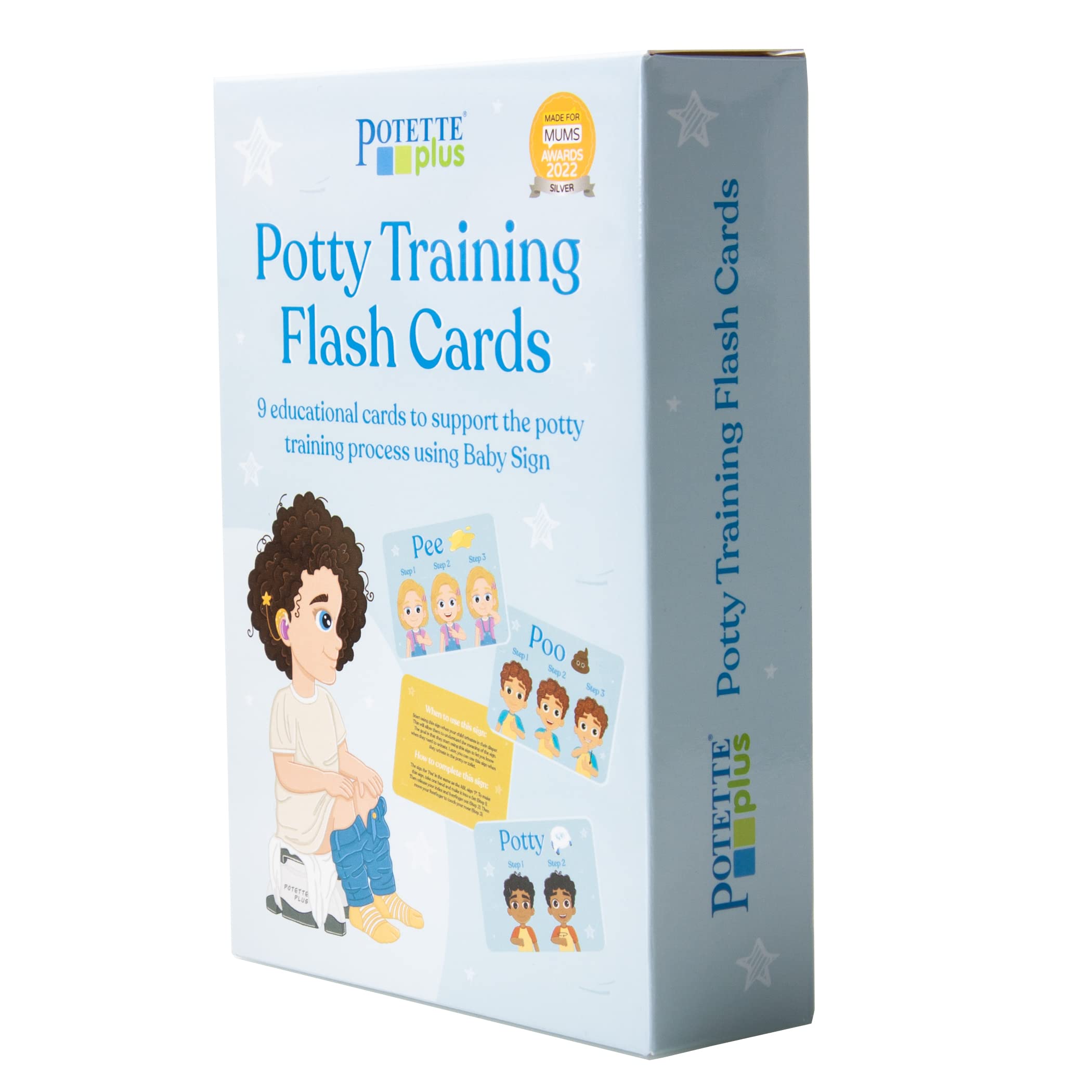 Potette Plus Potty Training American Sign Language Flash Cards - 9 Educational Cards to Support The Potty Trainign Process Using Baby Sign