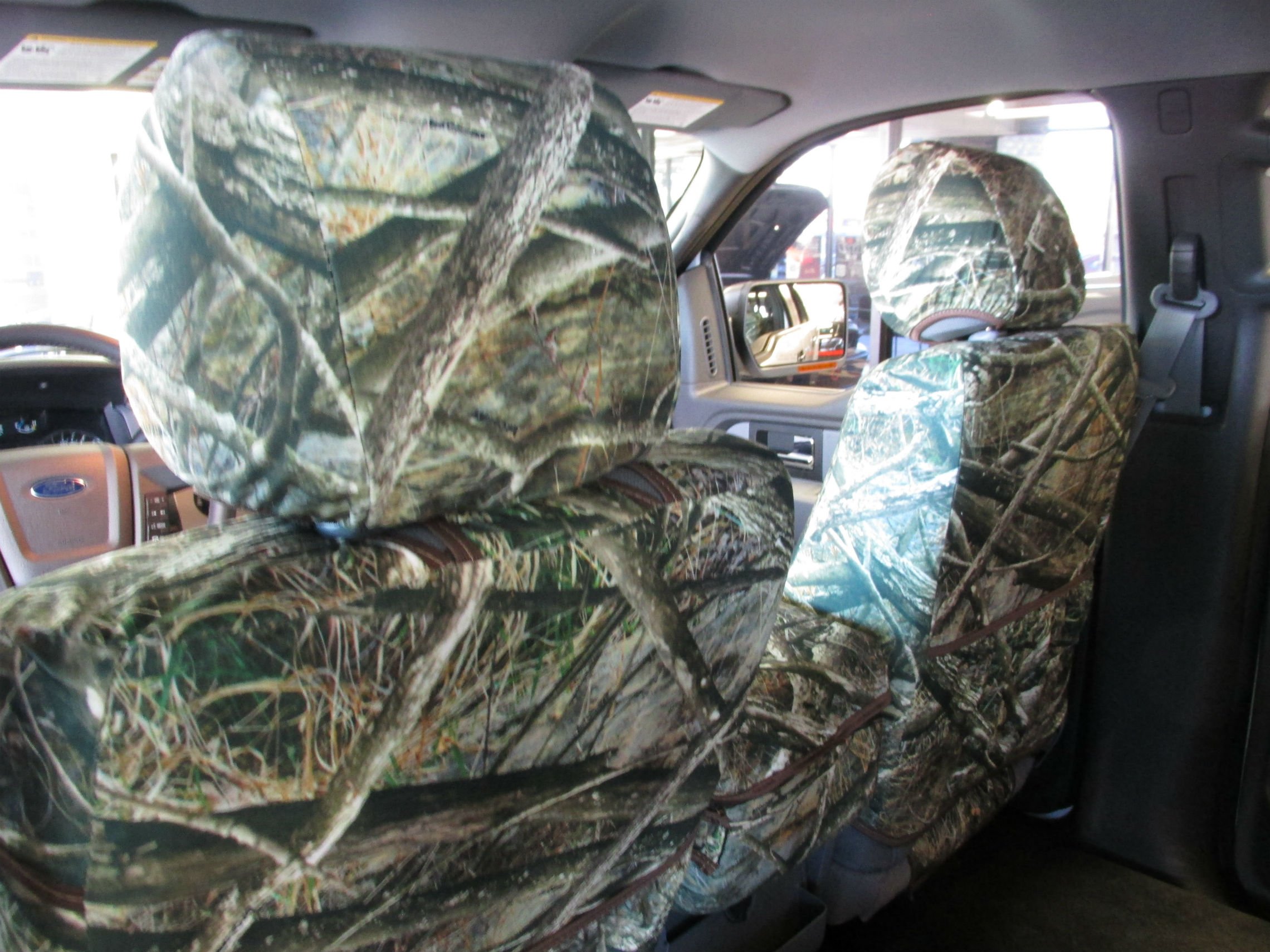 Durafit Seat Covers Made to fit 2011-2014 Ford F150-F550 Front 40/20/40 Split Seat Custom Seat Covers, Opening Console Lost at Camo Endura