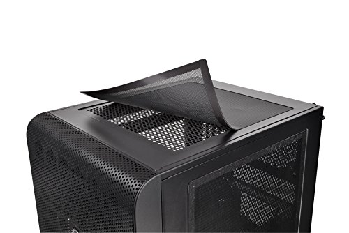 Thermaltake Core V21 SPCC Micro ATX, Mini ITX Cube Gaming Computer Case Chassis, Small Form Factor Builds, 200mm Front Fan Pre-installed, CA-1D5-00S1WN-00 Black