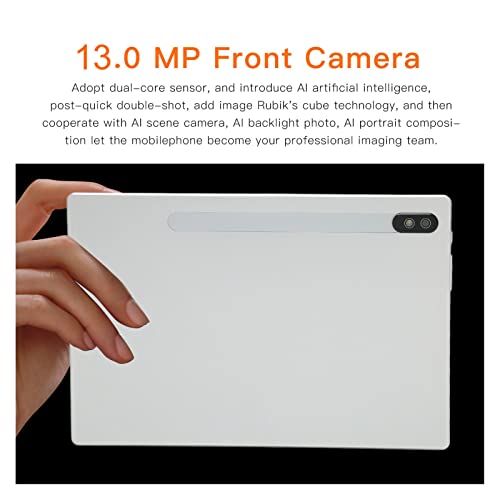 lonuo Office Tablet, White 10 Inch Tablet 5G WiFi 7000mAh 6GB RAM 256GB ROM for Business (US Plug)
