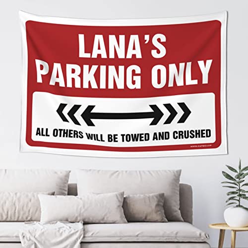 Man Cave Rules Lana'S Parking Only Tapestry Space Decor Vintage Decor (Size : 75X100CM)