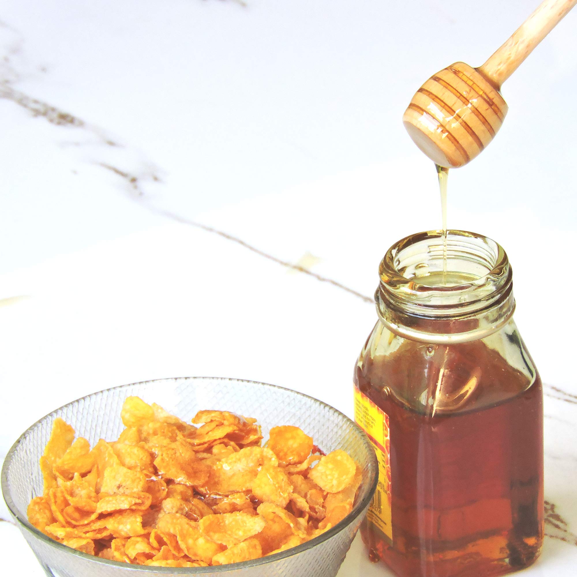 HealthGoodsIn - Set of 2 Wooden Honey Dipper for Easy Honey Dispensing