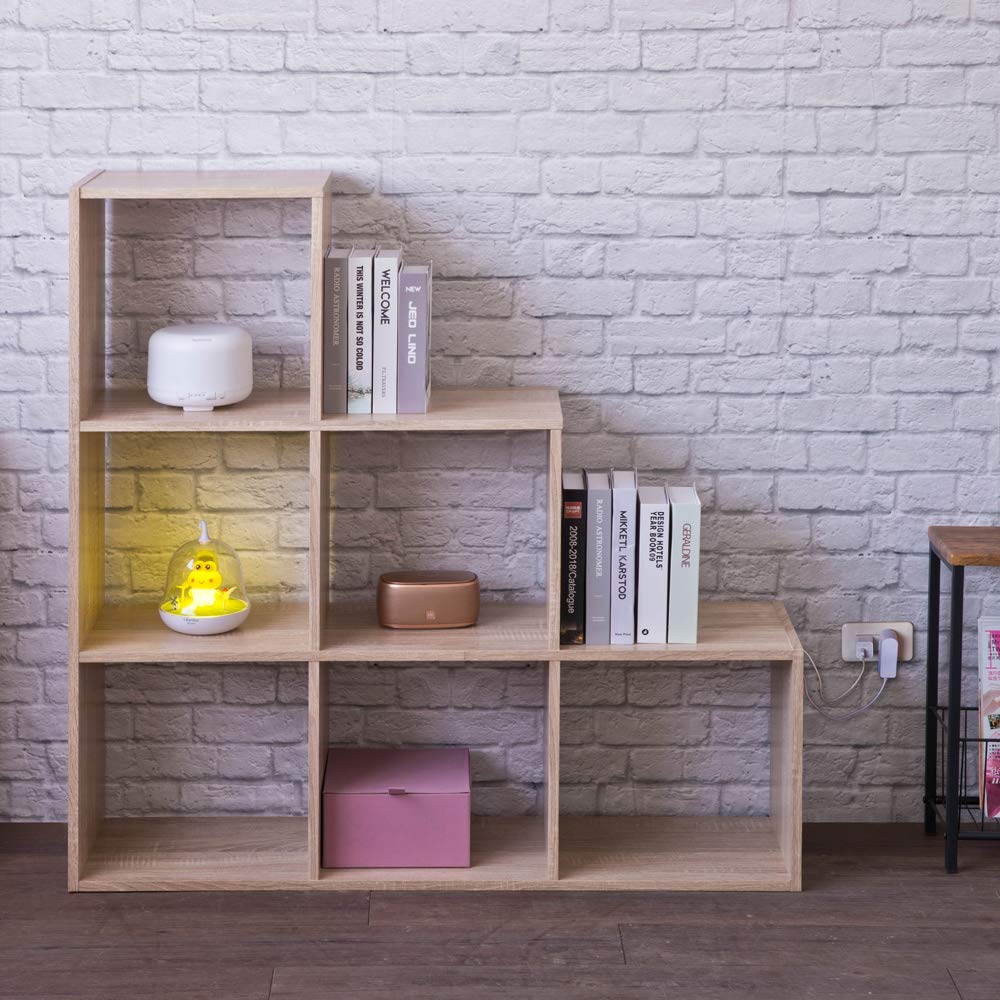 Frama Heavy Duty DIY 6 Cubes Organizer Storage Shelf Premium Laminated Ultra Thick Particle Board Closet Cabinet Bookshelf, Sonoma Oak