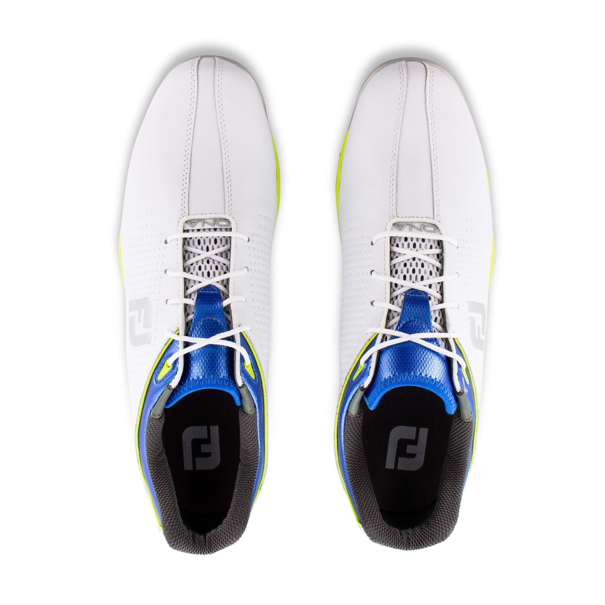 FootJoy Men's D.N.A. Helix Limited Edition-Previous Season Style Golf Shoes, White/Dusk/Lime, 9.5