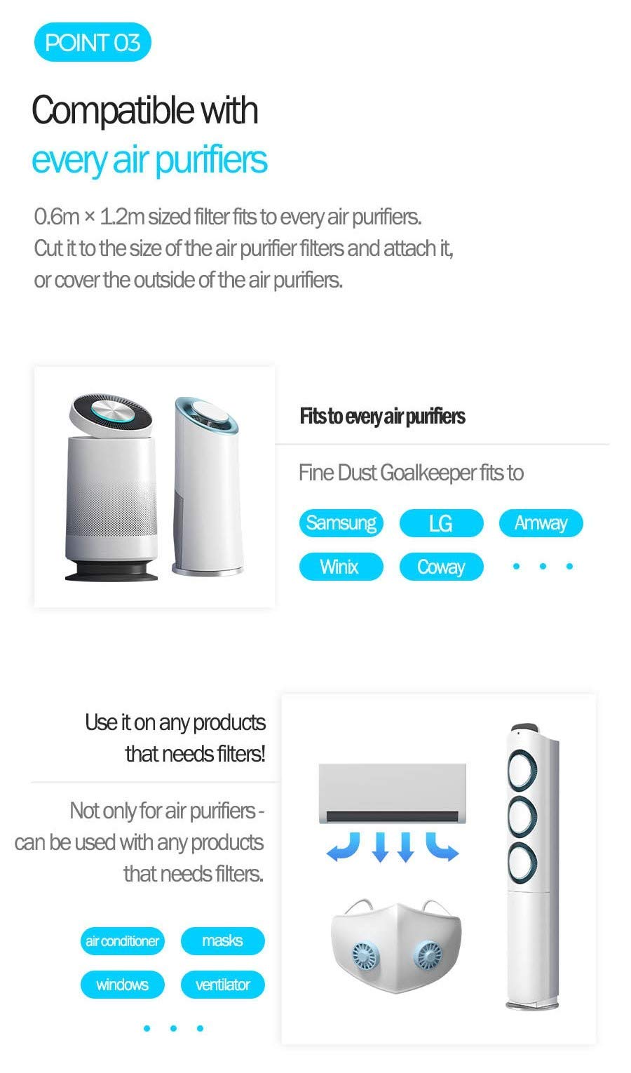 FilterTech Fine Dust Goalkeeper - DIY Filter Saver for Mitsubishi Air Purifier CT-456DK/SPA-401K/SPA-421K/SPA-501K/SPA-502K/SPA-582K : Additional Protection, Filter Life Extension