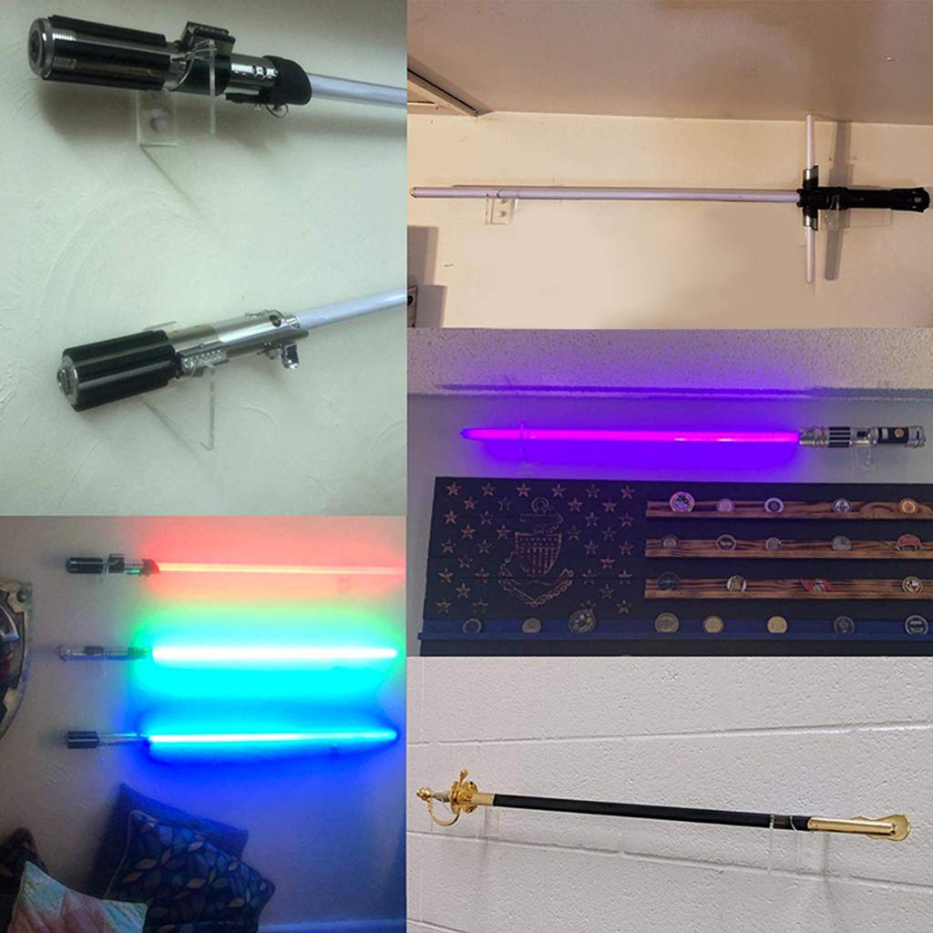 MANNIFEN lightsaber wall mount Holder Rack Stand Deluxe Lightsaber Room Light Blade Handheld Lightsaber Rack 1 Pair
