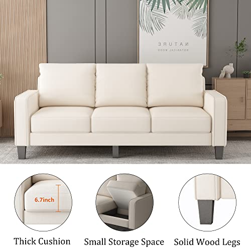 Tmosi Modern Upholstered Sofa Couch,3-Seat Couch with Removable Backrest Pillows for Small Spaces,2 Seater Sofa for Bedroom, Apartment,Living Room,Office (Polyester)