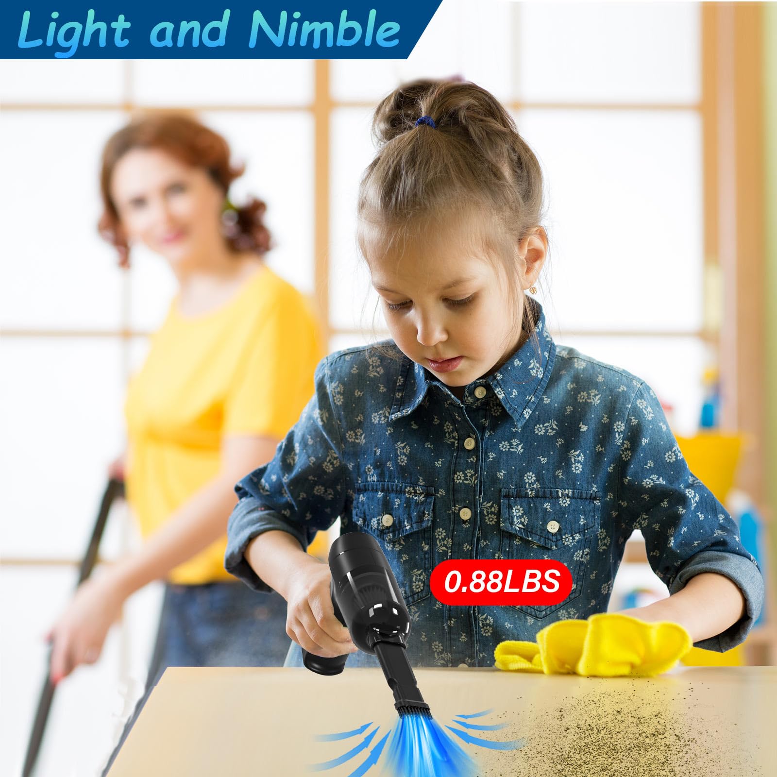 Goweto 3-in-1 Keyboard Vacuum Cleaner - Compressed Air Duster- Mini Vacuum- Computer Vacuum Cleaner- Canned Air Spray