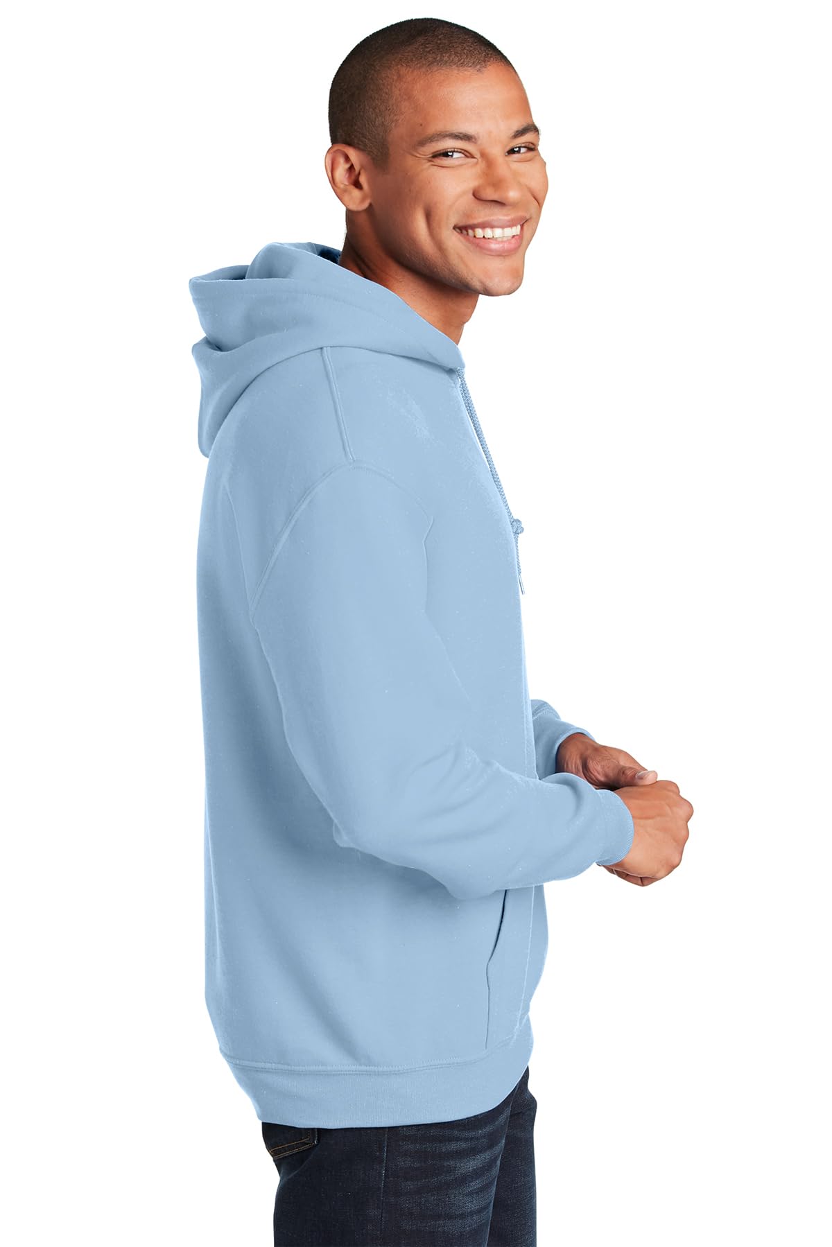 Hooded Pullover Sweat Shirt Heavy Blend 50/50 7.75 oz. by Gildan (Style# 18500) (Large, Light Blue)