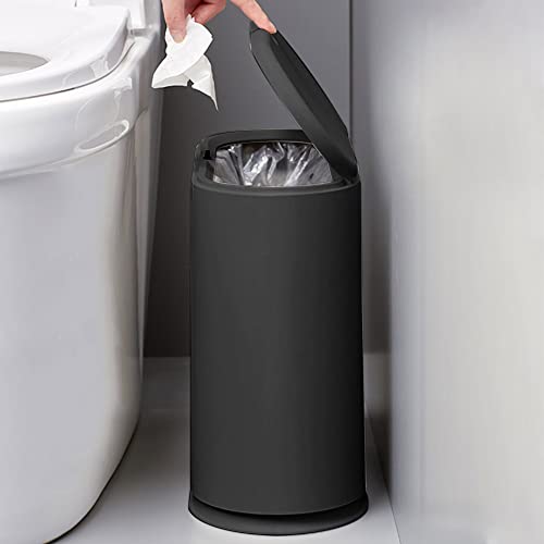 PRTTY 10 Liter Black Kitchen Trash Can,2.4 Gallon Bathroom Trash Cans with Press Type Lid,Rectangular Plastic Trash Can Garbage Bin Wastebasket for Living Room,Kitchen,Office,Craft Room.