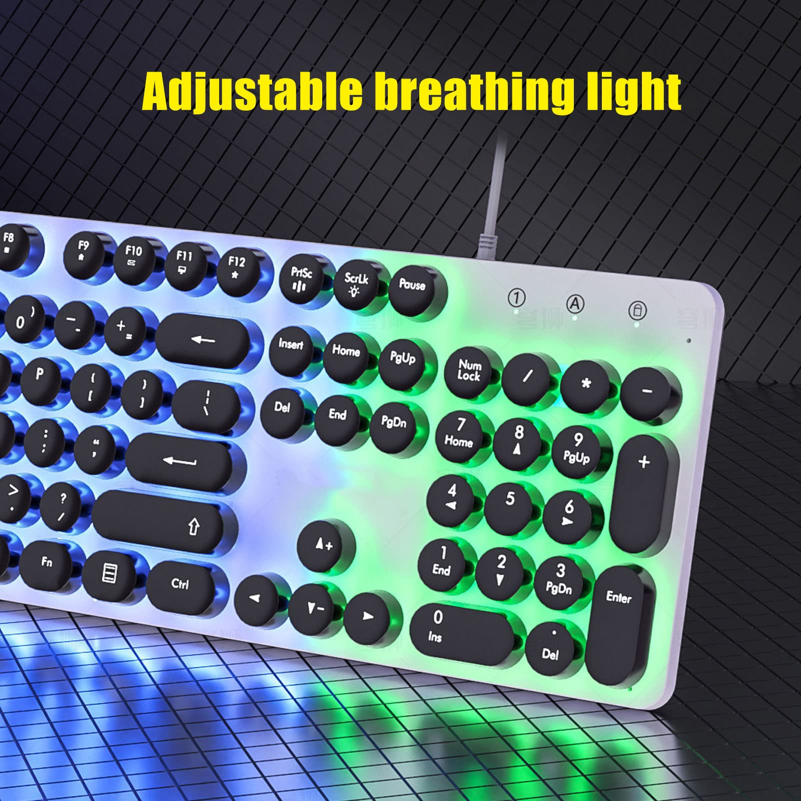 LBEC Mechanical Gaming Keyboard, 104 Keys High Speed Responsive Retro Punk Ergonomic RBG Computer Keyboard for Esports (Black)