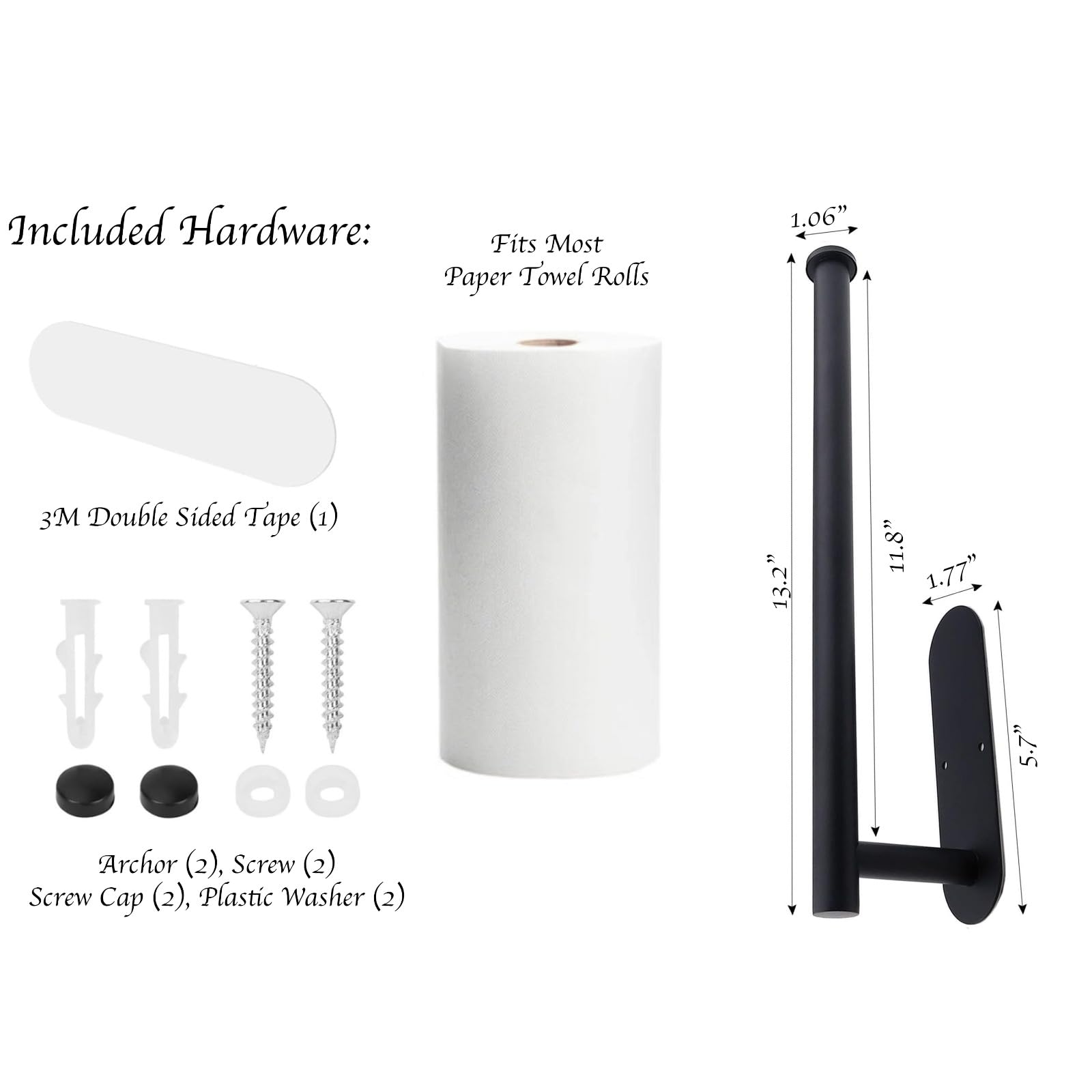 Remarkable Home Paper Towel Holder - Self-Adhesive Or Screw Mounted for Under Cabinet Or Wall, Great for Kitchen, RV, Bathroom and Garage (Stainless Steel)