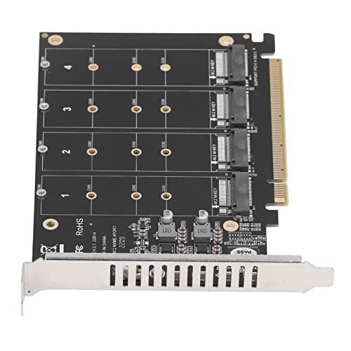LBEC PCIE X16 Expansion Card, M.2 NVME SSD to PCIE X16 PCB Material DC Power Chip Adapter for Computers