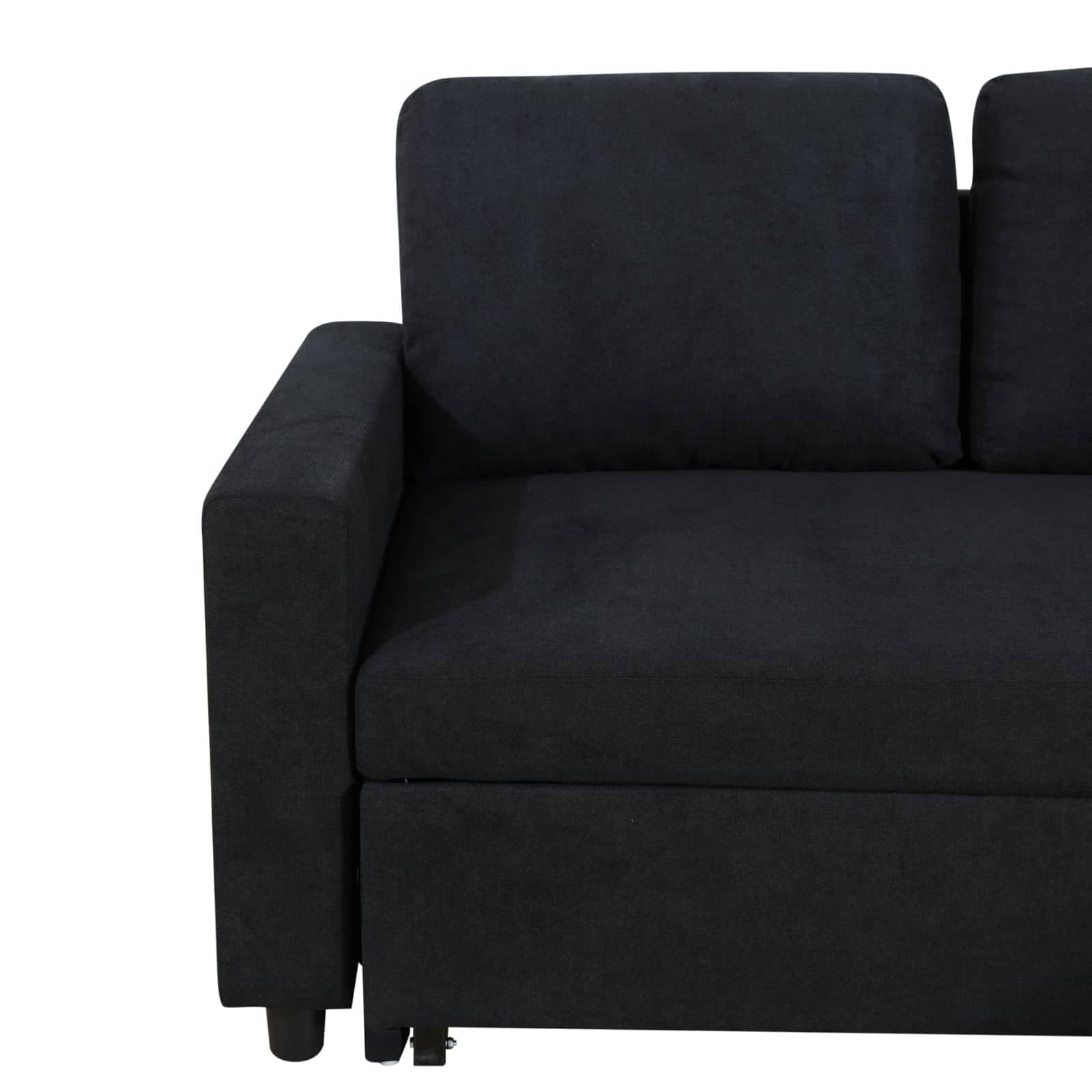 MODCART Moden 83'' L-Shape Flannelette Sectional Sofa with Storage Chaise, Upholstered Backrest, Modern 3 Seat Sleeper Couch w/Pull-Out Bed, for Living Room, Apartment, Offce