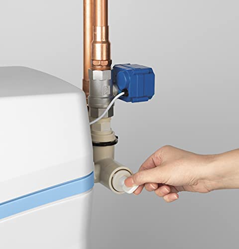 GE Smart Water Softener System with Leak Detect | 40,000 Grain | Reduce Hard Mineral Levels at Water Source | Wifi Connectivity | Improve Water Quality for Drinking, Laundry, Dishwashing | GXSHC40N