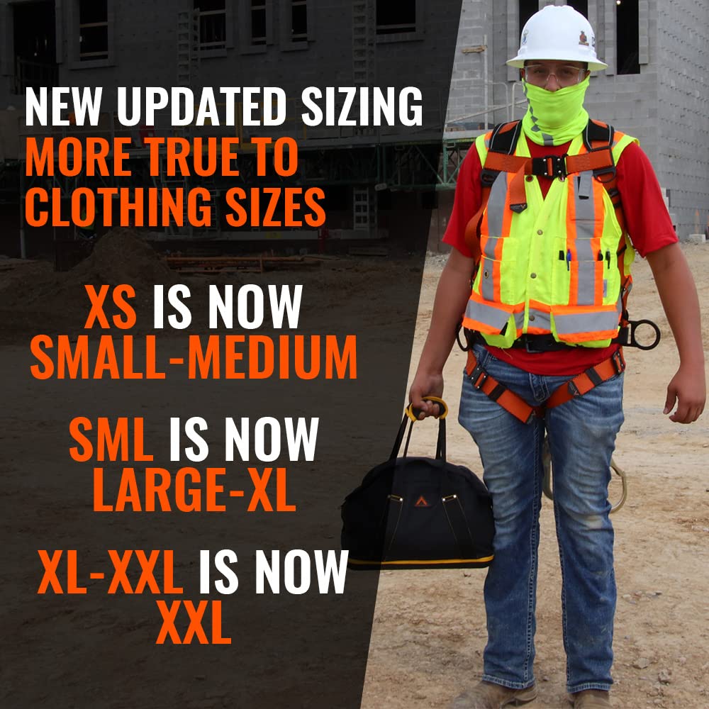 Malta Dynamics Warthog Comfort MAXX Construction Harness with Removable Belt, Side D-Rings and Additional Thick Padding, OSHA/ANSI Compliant, Large-XLarge