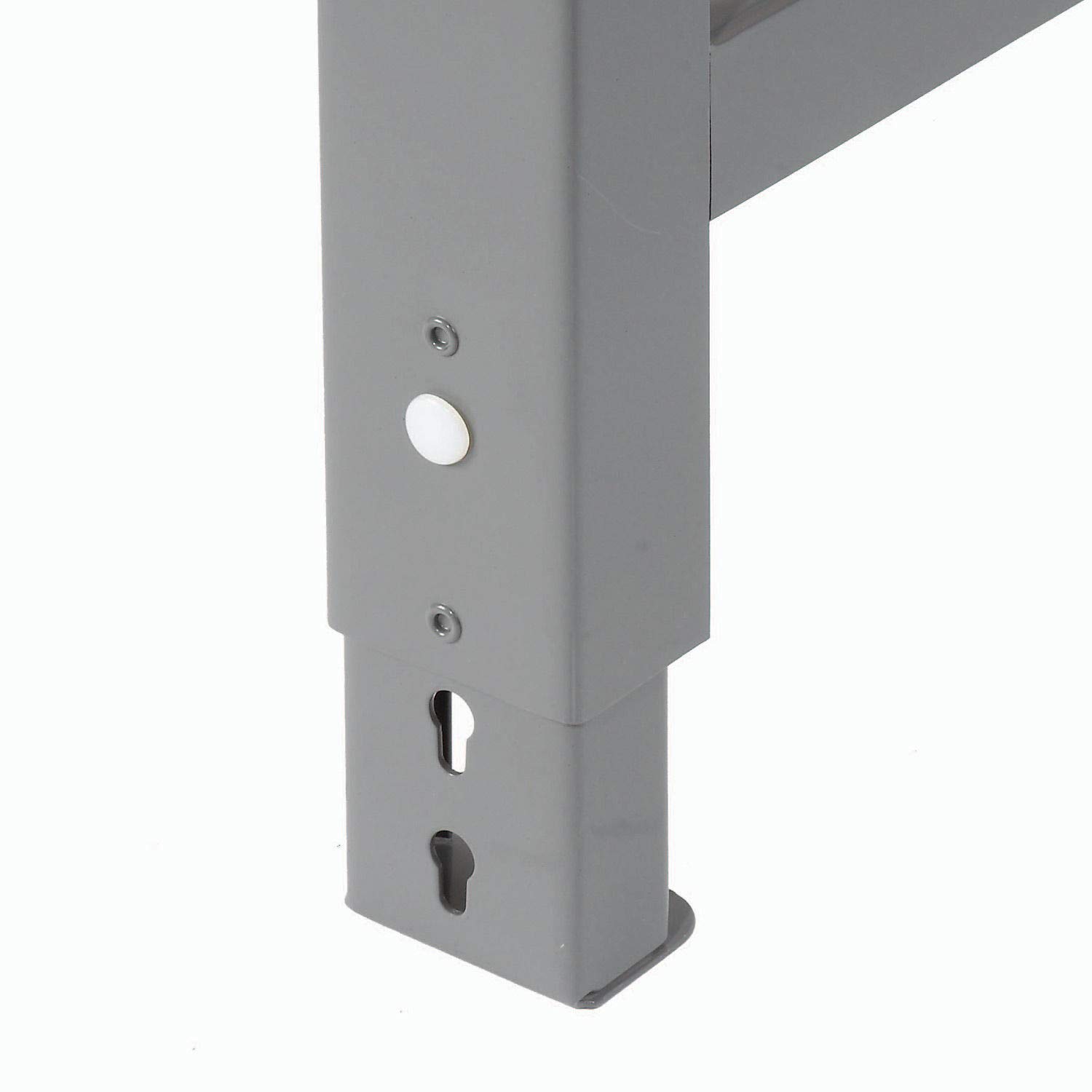 Global Industrial Adjustable Height Workbench C-Channel Leg, Shop Top Square Edge, 60"W x 30"D, Gray