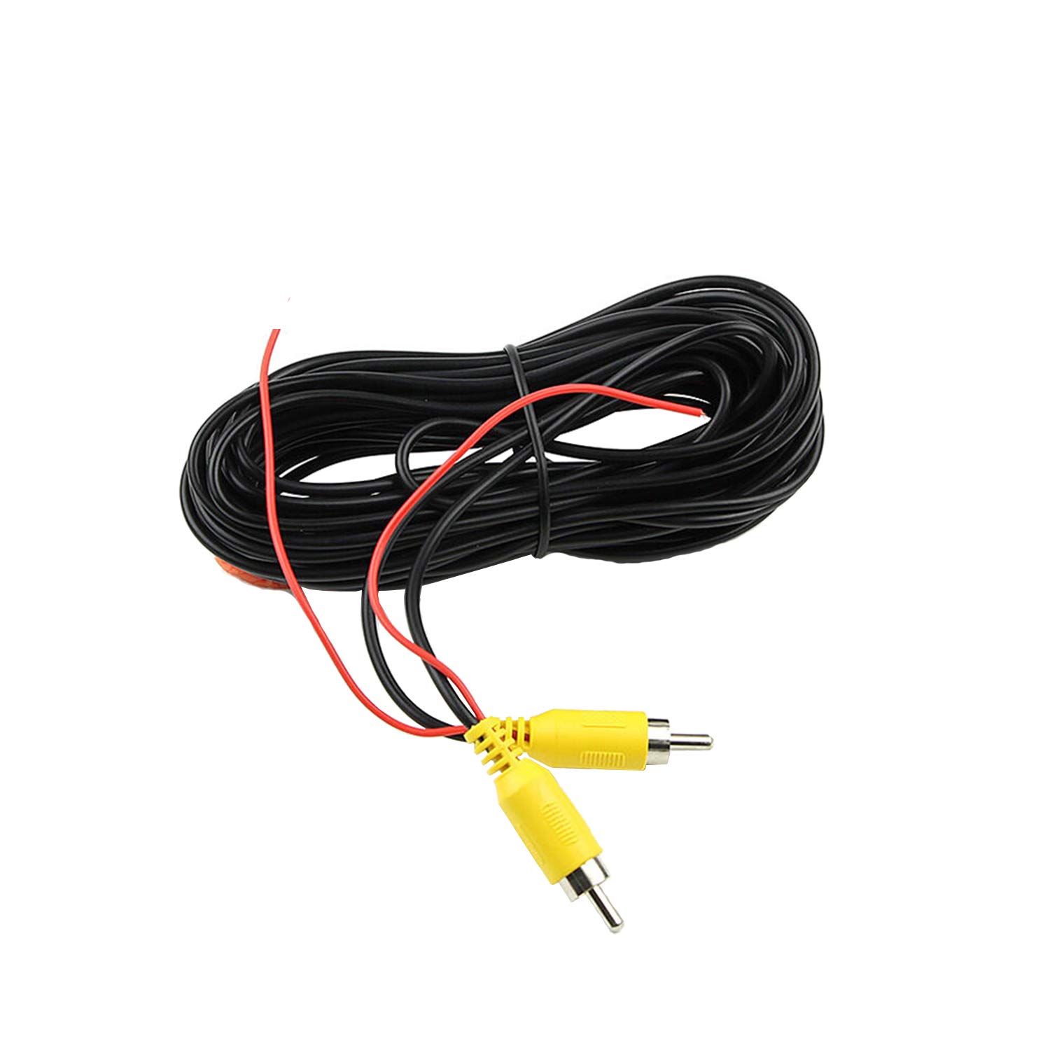 GEBANGTY RCA Video Cable Car,CAR Reverse Rear View Parking Camera Video Cable with Detection Wire for Connecting Dash DVD,Connect CCTV,Rearview Camera, Surveillance Camera(10m/32.8ft)