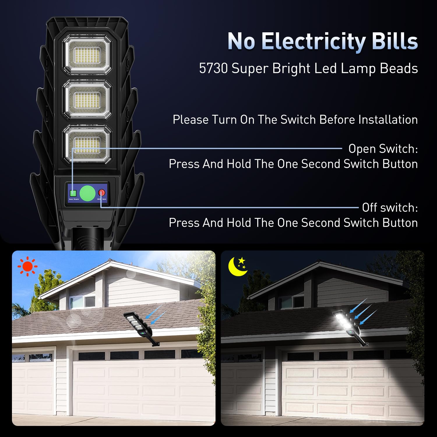 Solar Lights Outdoor Waterproof(600W, 6500K 40000LM Solar Street Lights for Outside Dusk to Dawn, Solar Flood Light Motion Sensor and Remote Control for Area Lighting Yard(1 Pack)