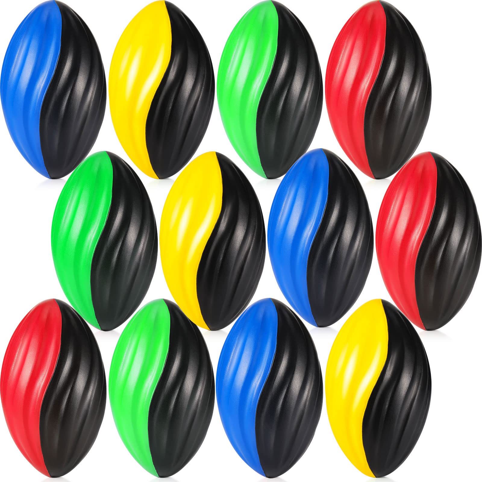 Jerify 12 Pcs Mini Foam Footballs for Kids Students 7 Inch Small Spiral Football Toys Easy Grip Waterproof Soft Emulation Foam Footballs for School Classroom Gift Sports Birthday Football Party Game