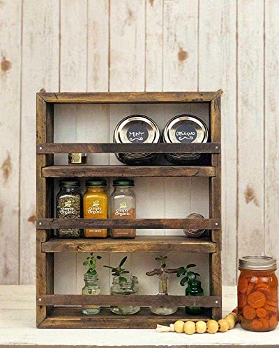 Mansfield Cabinet No. 104 - Solid Wood Spice Rack Cabinet Willow Grey/Black