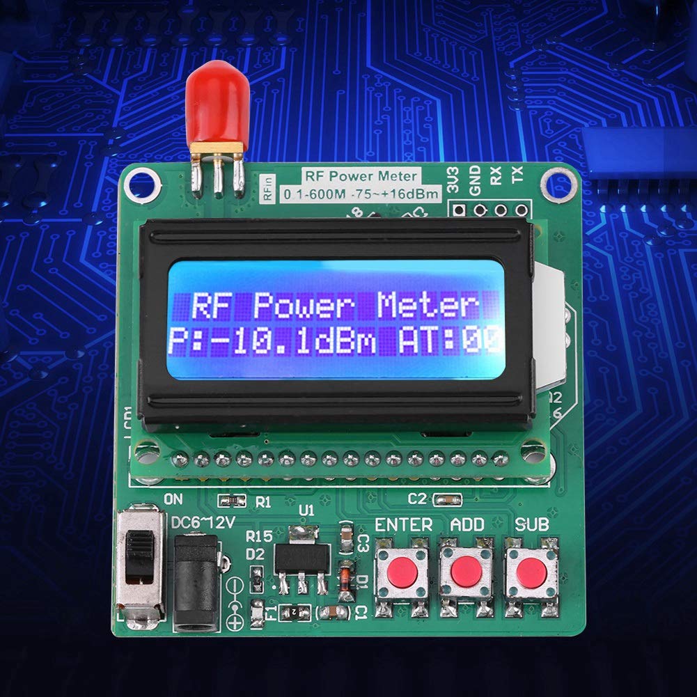 Power Meter, Logarithmic Detector 1 to 600MHz Board Demodulator Module RF Measurement Digital -75 to 16 dBm High Speed Calibration for Factory for Home