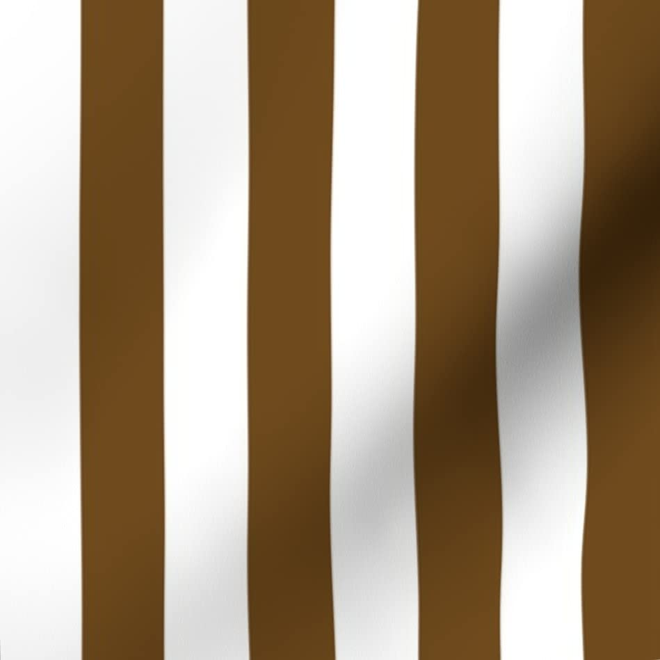 Spoonflower Fabric - Stripes Vertical Dark Brown White Browns Printed on Petal Signature Cotton Fabric Fat Quarter - Sewing Quilting Apparel Crafts Decor