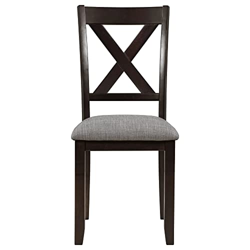 OYN 6-Piece Kitchen Room Sets, Wooden Rectangular Table with 4 Cushion Dining Chairs and Padded Bench,Espresso