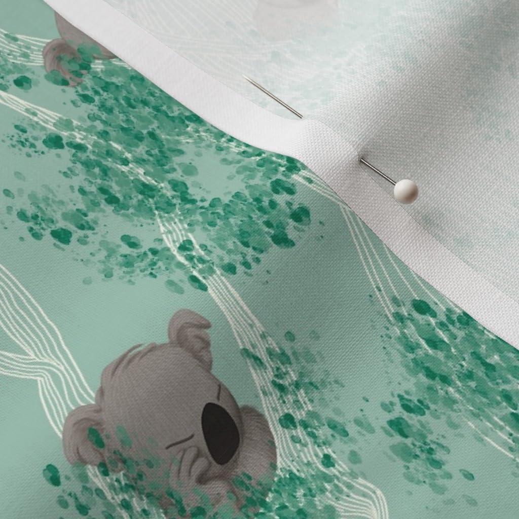 Spoonflower Fabric - Koala Bears Eucalyptus Trees Mint Bear Animal Printed on Petal Signature Cotton Fabric Fat Quarter - Sewing Quilting Apparel Crafts Decor