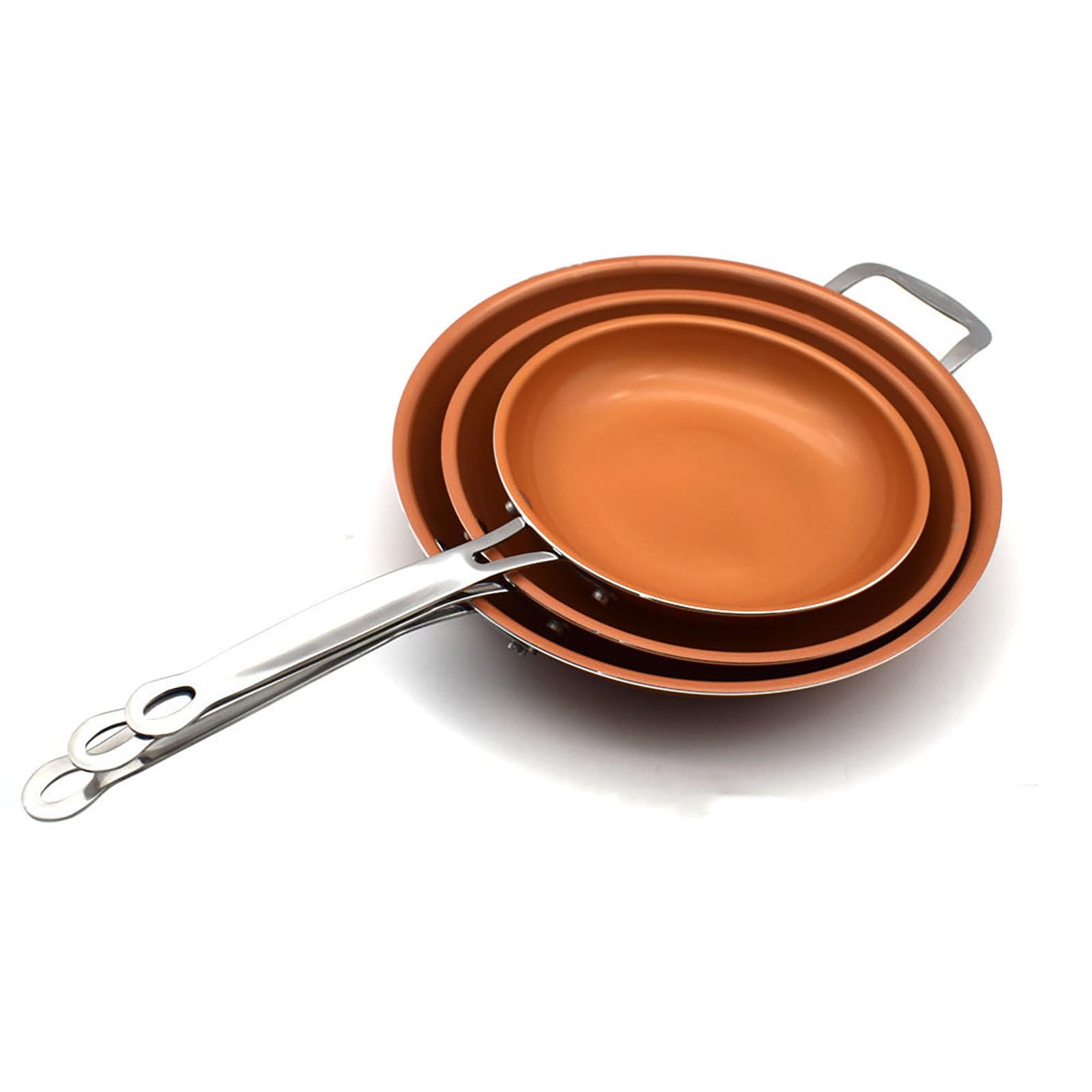 Nonstick Copper Frying Pan, Chef Skillet with Ceramic Coating, Oven Dishwasher Safe, Induction Skillet for All Stoves, PFOA Free,Brass,10 inch