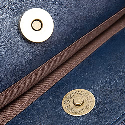 JQWYGB Crossbody Leather Bags for Women - Three-Layer Leather Crossbody Shoulder & Clutch Bag Purses (Dark Blue)